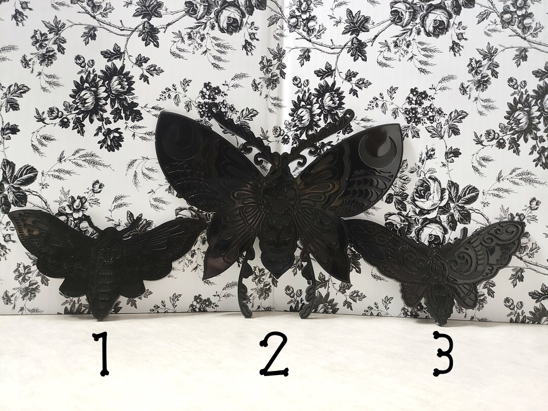 3 Gothic Death's-head Death Moth Wall Hangings spooky Butterfly ...