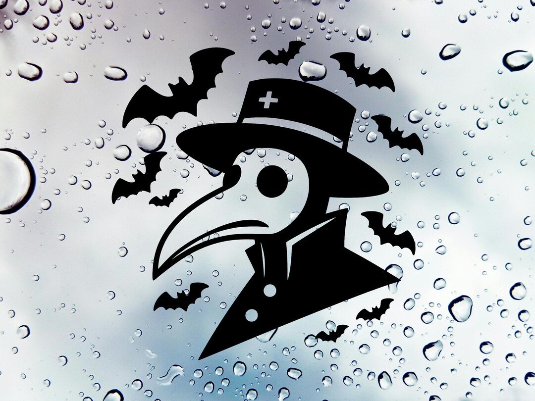 PLAGUE DOCTOR + BATS | Spooky Vinyl Bumper Decal | Gothic Car ...