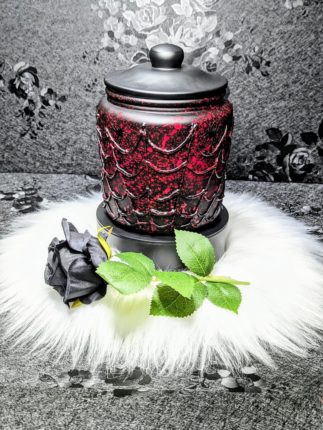 Black Spider Web Blood Splatter Jar | Gothic Horror Canister | Creepy ...