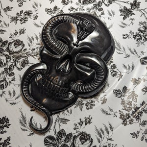 Large 10" SNAKE SKULL PLAQUE •many Colors •realistic Decorative 3D ...