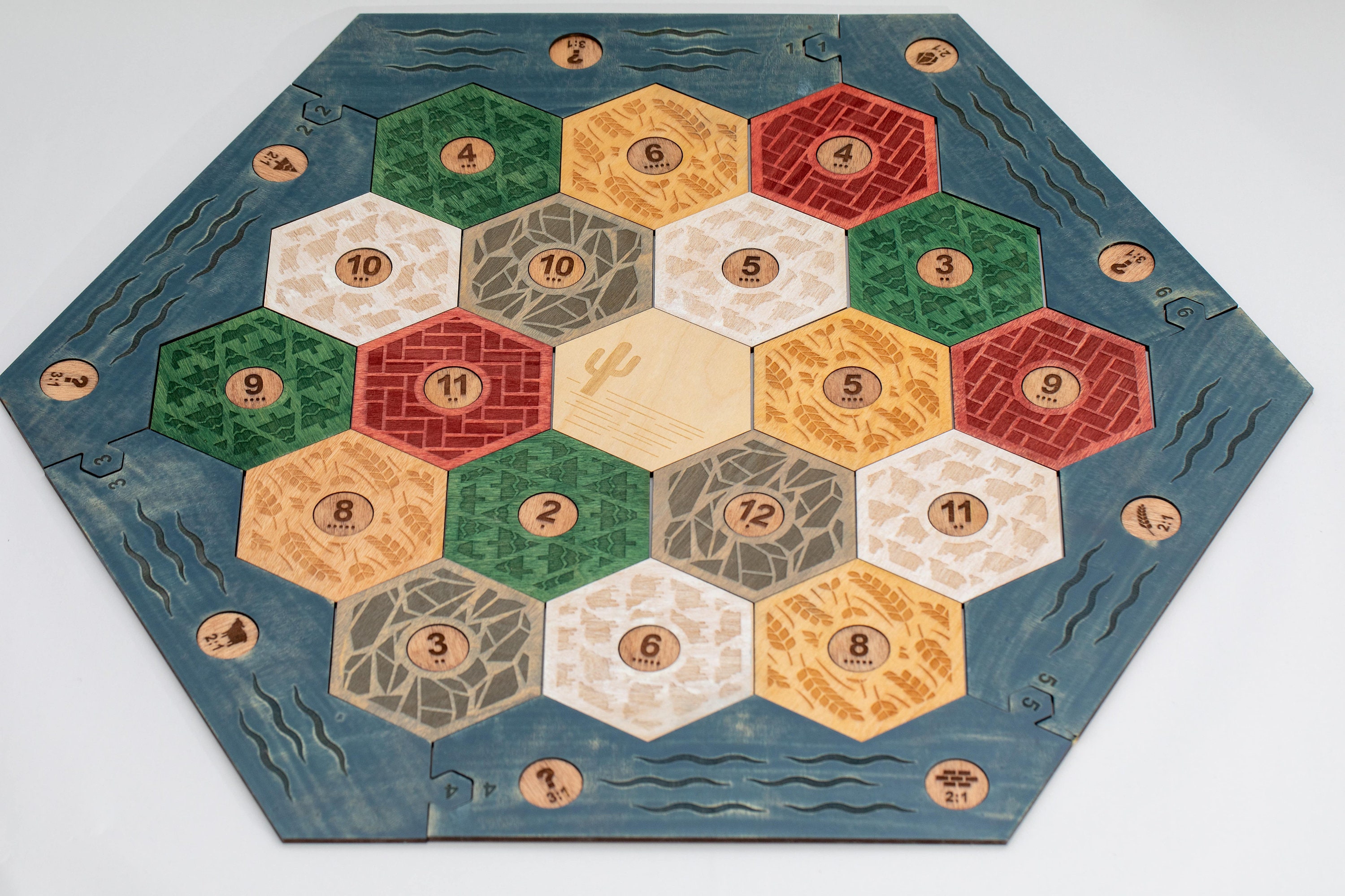 Handcrafted 5-6 Player Wooden Settlers of Catan Board Premium Quality ...