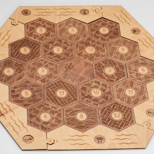 Handcrafted 5-6 Player Wooden Settlers of Catan Board - Premium Quality ...