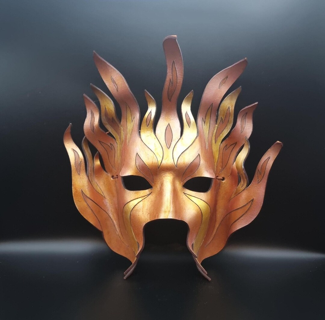 Leather Flame Mask, Handmade Fire Mask. - Etsy