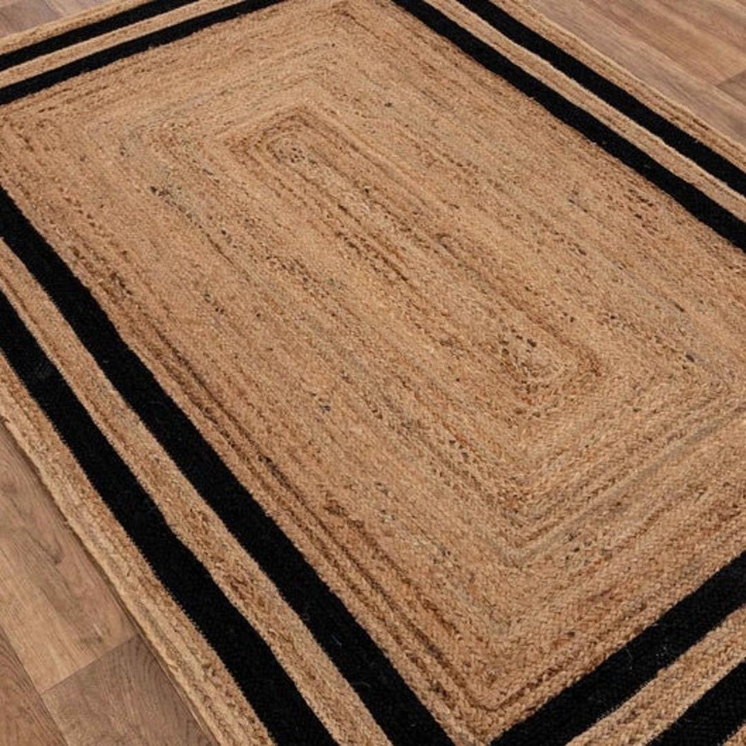 Black Jute Rug for Living Room/dining Room, Brown Runner for Hallway ...