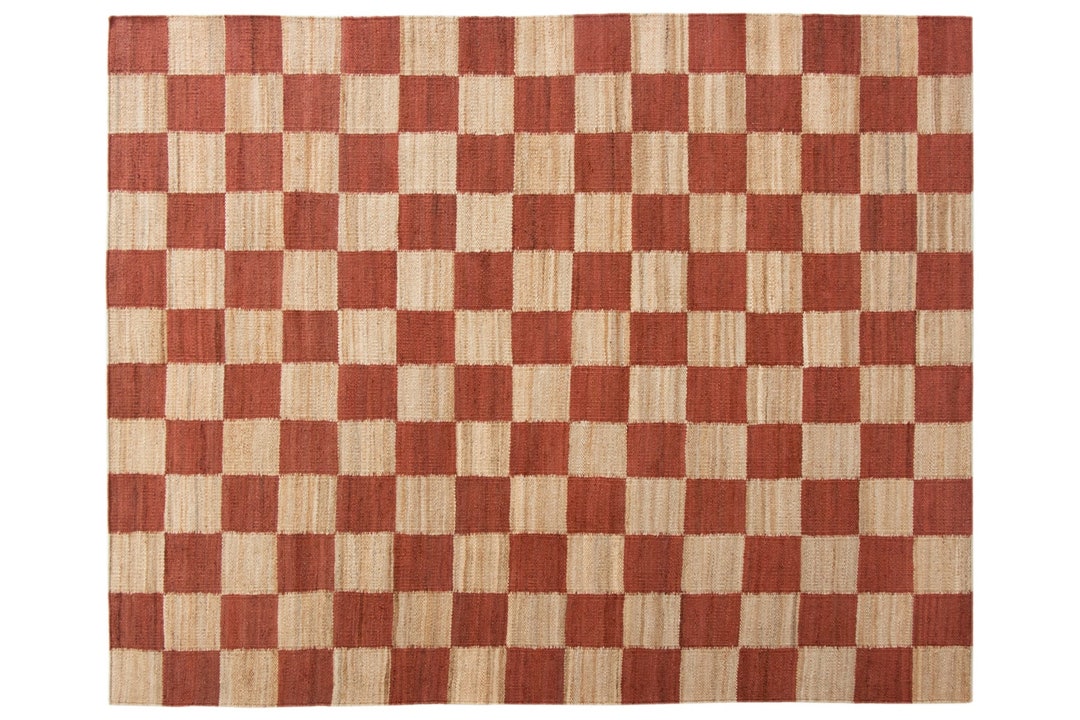 Handmade Natural Jute Rug-natural Jute Red High Quality Hand Woven-red ...