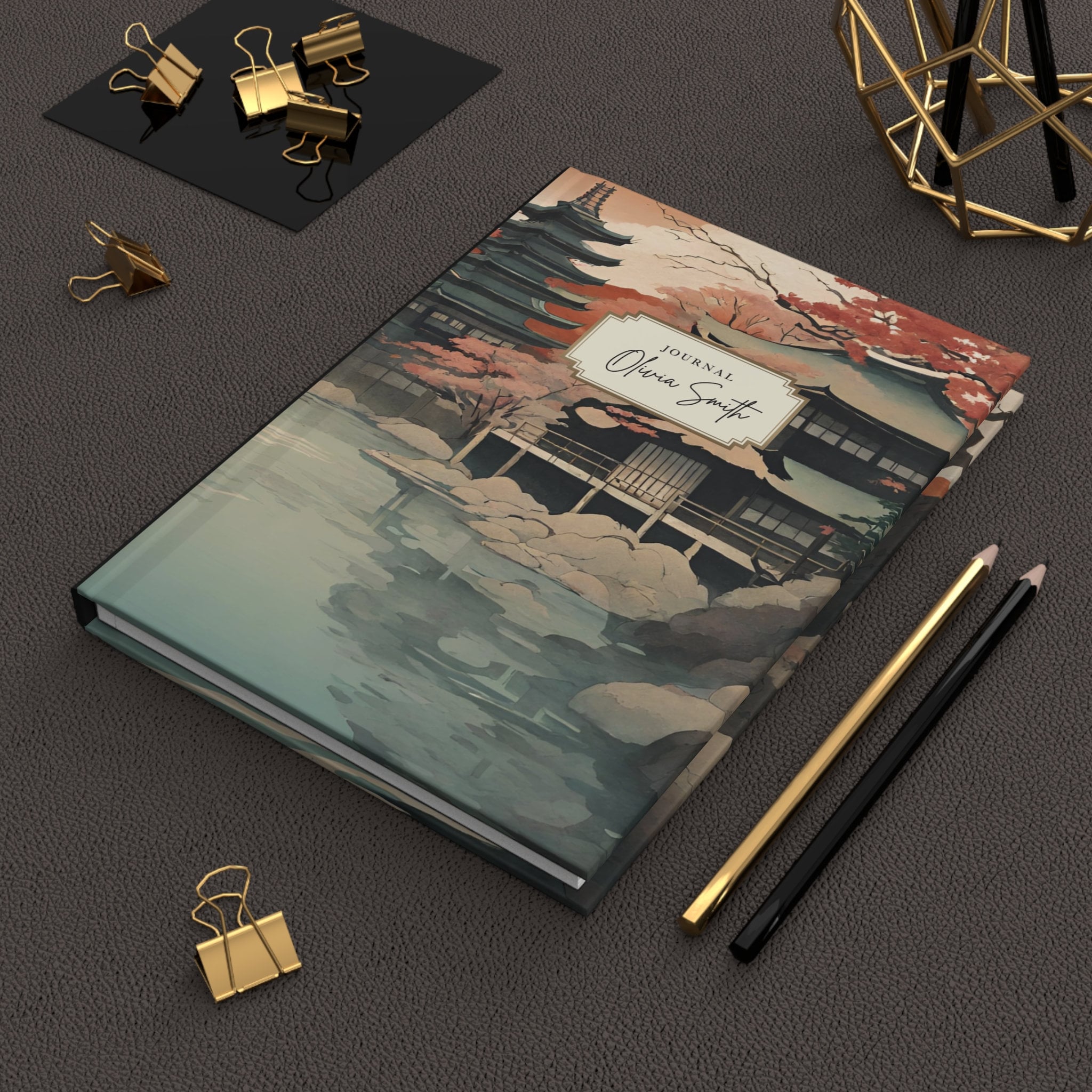 Personalized Japanese Pagoda Journal, Mount Fuji Travel Diary, Zen ...