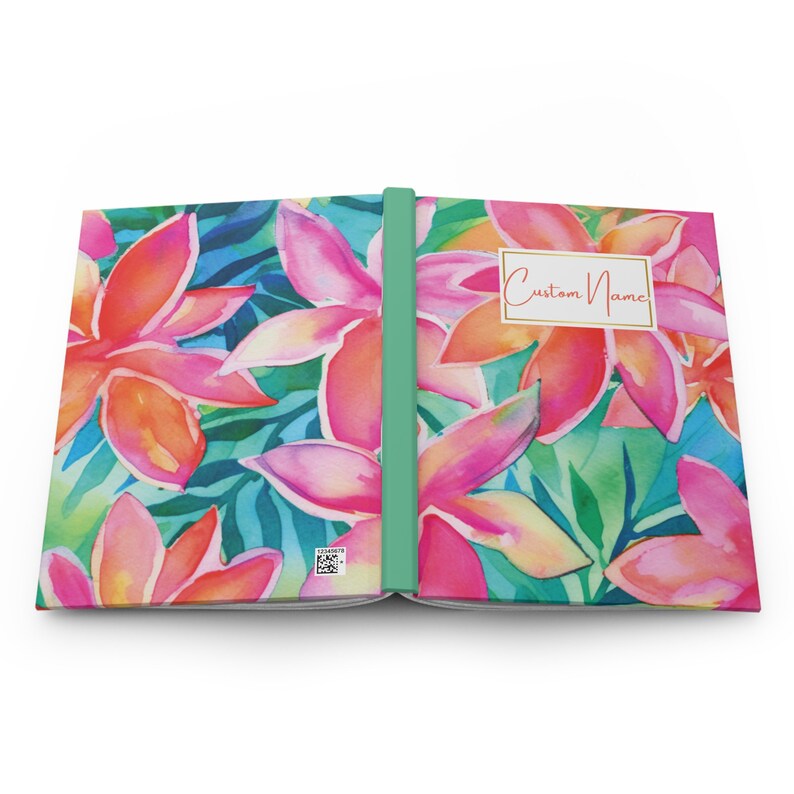 Personalized Name Tropical Journal, Watercolor Flowers, Cute Fun ...