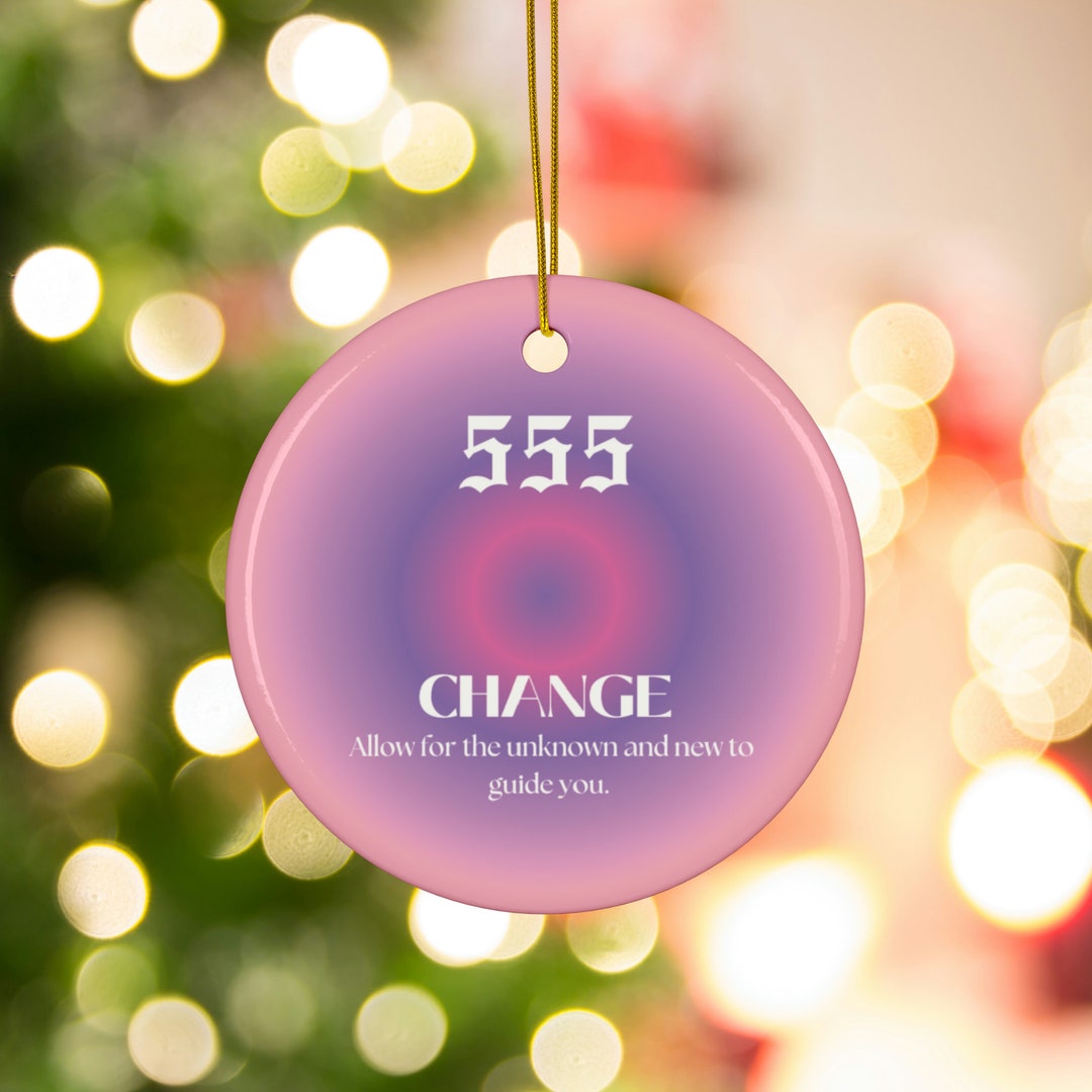Angel Number 555 Ceramic Christmas Ornament, Manifestation, Words of ...