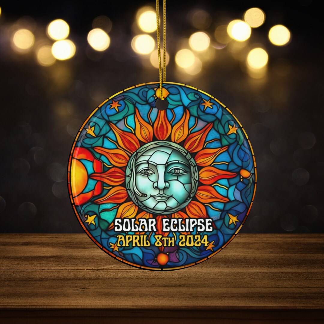 Moon Sun Total Solar Eclipse 2024 Ceramic Ornament for Astronomy Lovers ...