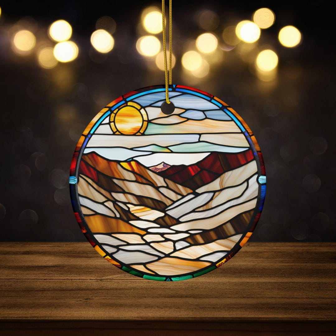 Death Valley National Park Ceramic Ornament, Faux Stained Glass ...