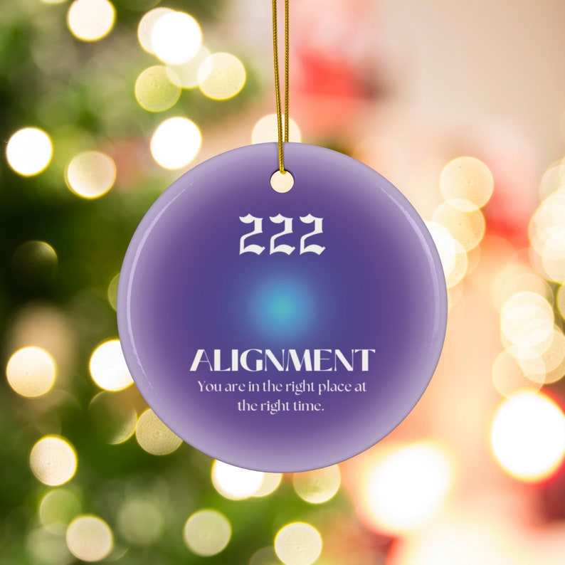 Angel Number 222 Alignment Ceramic Christmas Ornament, Manifestation ...