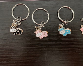 Cute Cow Keychain - Etsy