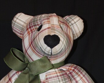Plaid Teddy Bear - Etsy