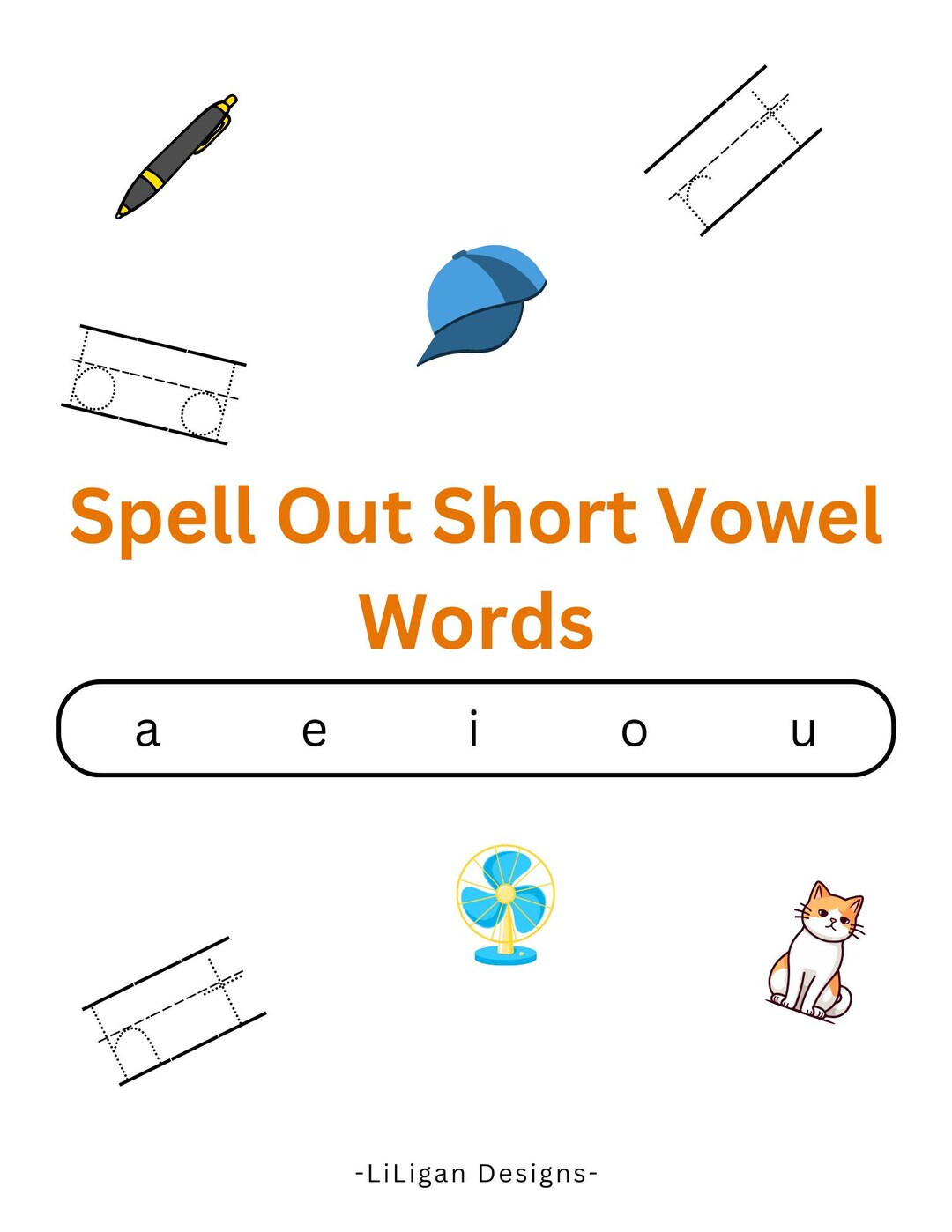 Short Vowel Practice Worksheets Spell Out Words and Color Activities ...