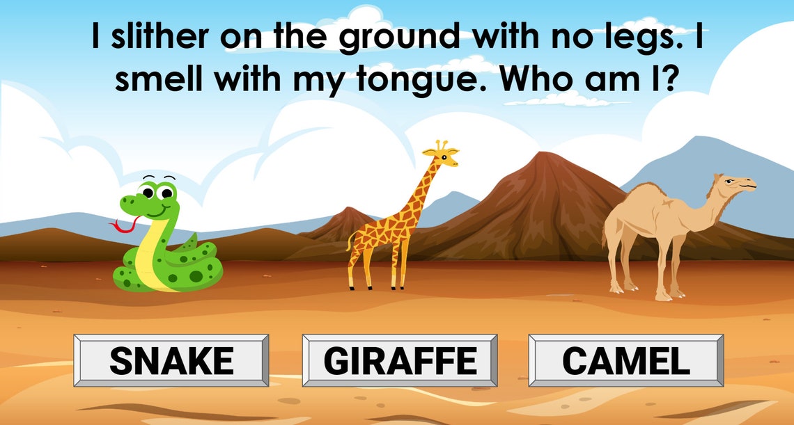 Animal Riddles Game for Grades 2-4 Interactive Google Slides Activity ...