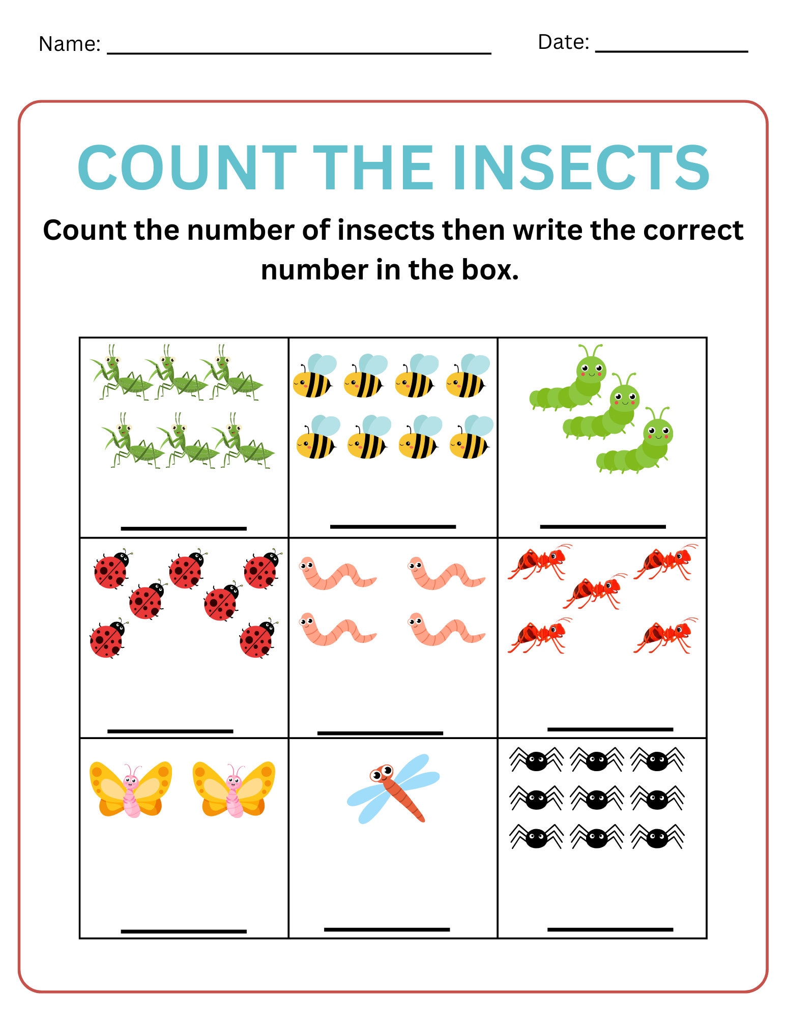 Count and Color Worksheets for Grades K-2 - Etsy