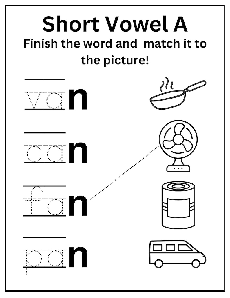 Reading Short Vowels Worksheets - Etsy