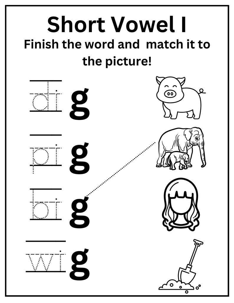 Reading Short Vowels Worksheets - Etsy