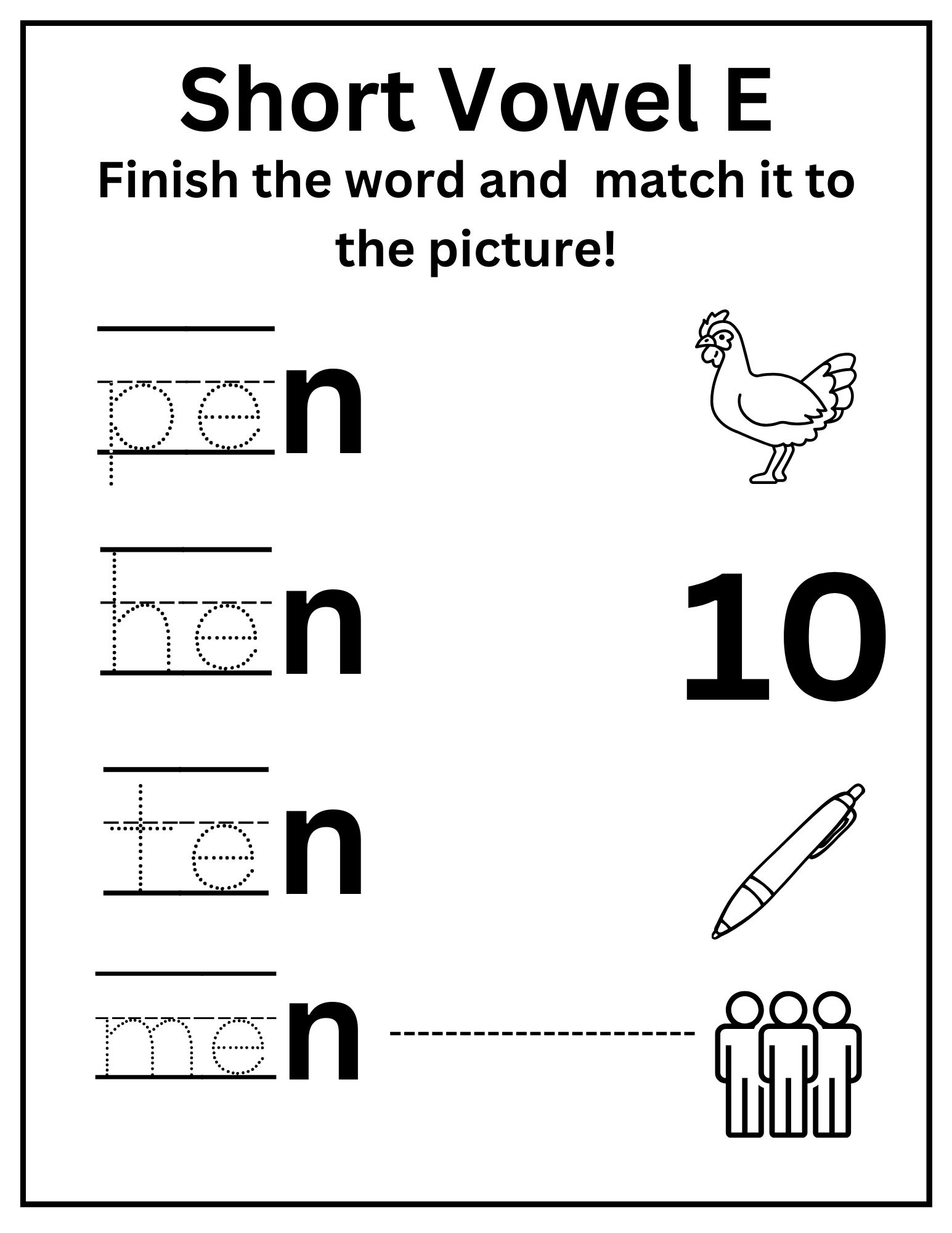 Reading Short Vowels Worksheets - Etsy