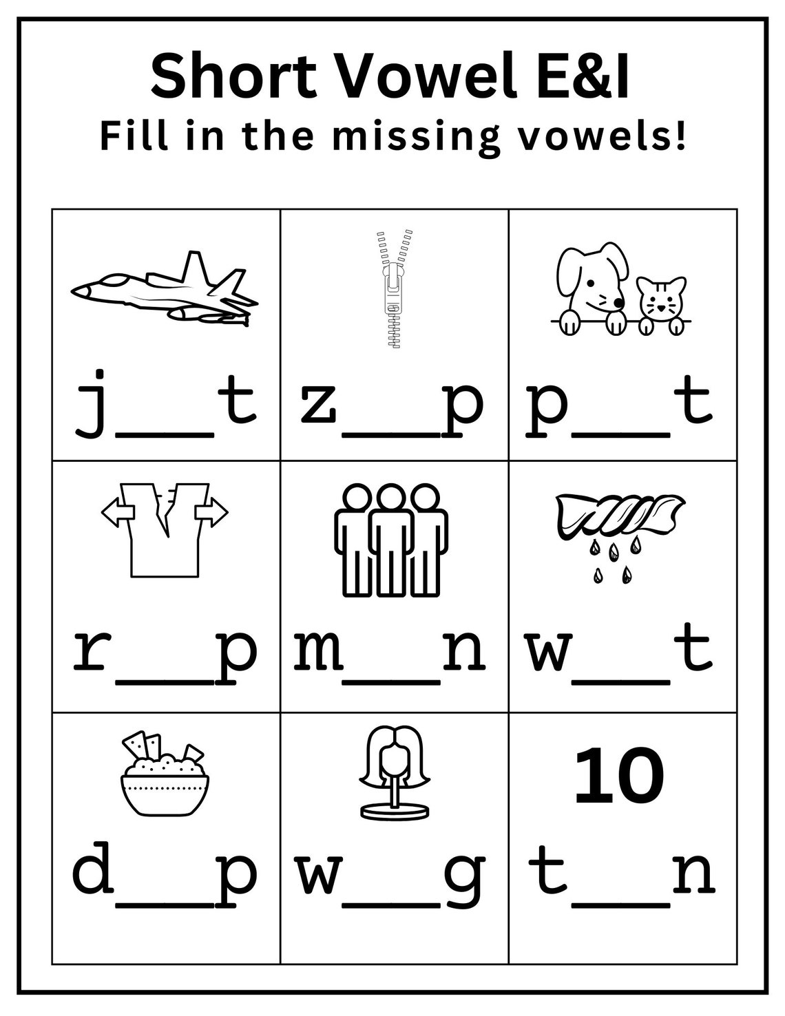 Reading Short Vowels Worksheets - Etsy