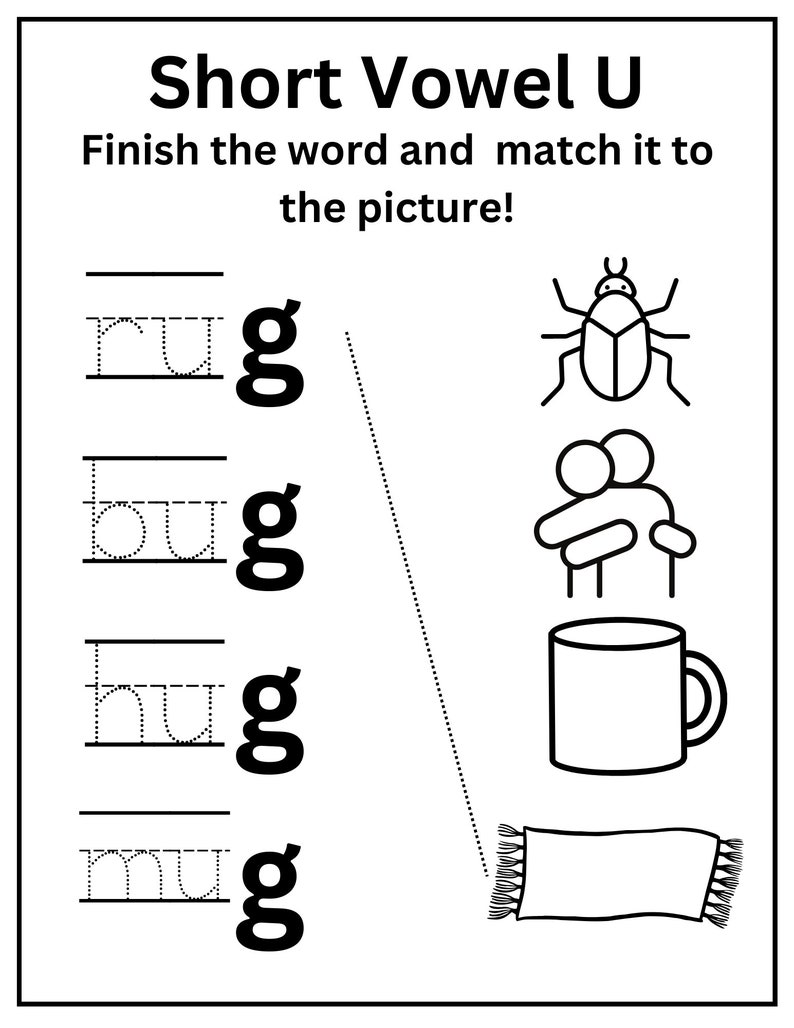 Reading Short Vowels Worksheets - Etsy