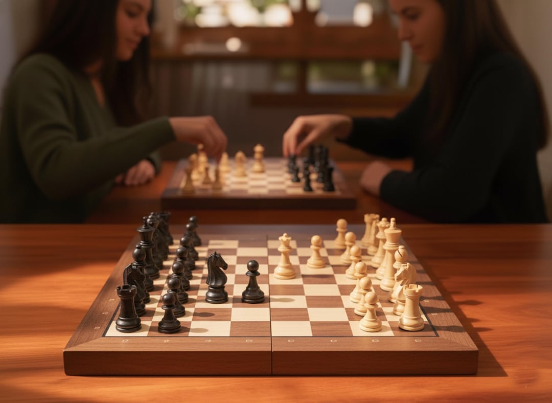 Personalized Magnetic Wooden Chess Set: Folding Travel Board With Extra ...