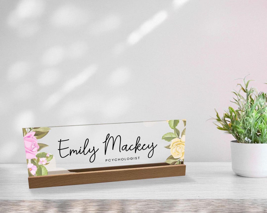 Desk Name Plate, Acrylic Desk Name Plate for Women, Custom Desk Plaque ...