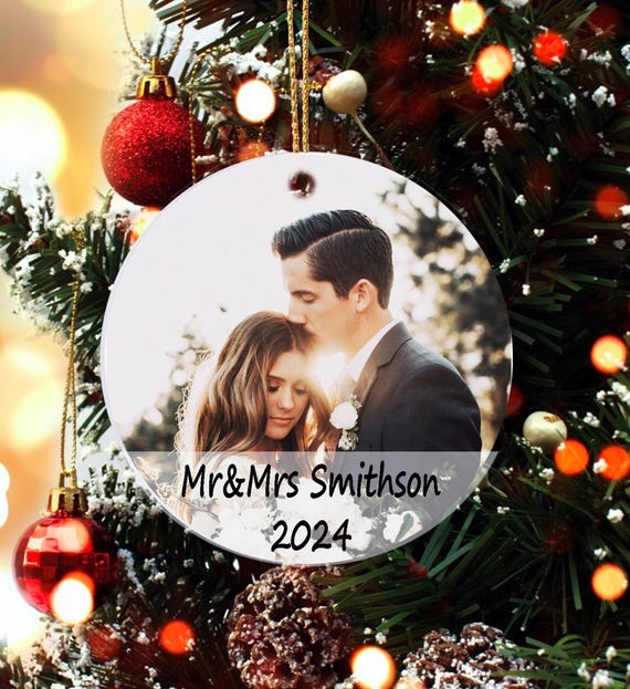 Custom Photo Christmas Ornament Personalized Xmas Just Married Engagement Couple Photo Christmas Ornaments Family Photo Ornaments 2024 lp9 Etsy Ireland