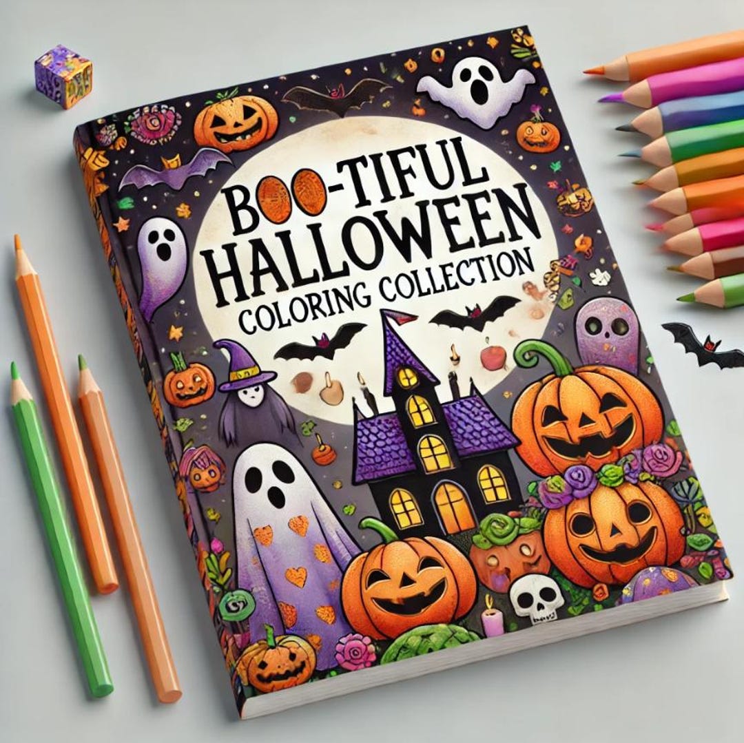 Boo-tiful Halloween Coloring Collection - Etsy