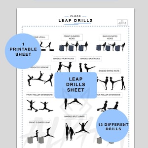 Leap Drills Sheet, Gymnastics Training Sheet, Gymnastics Printable ...