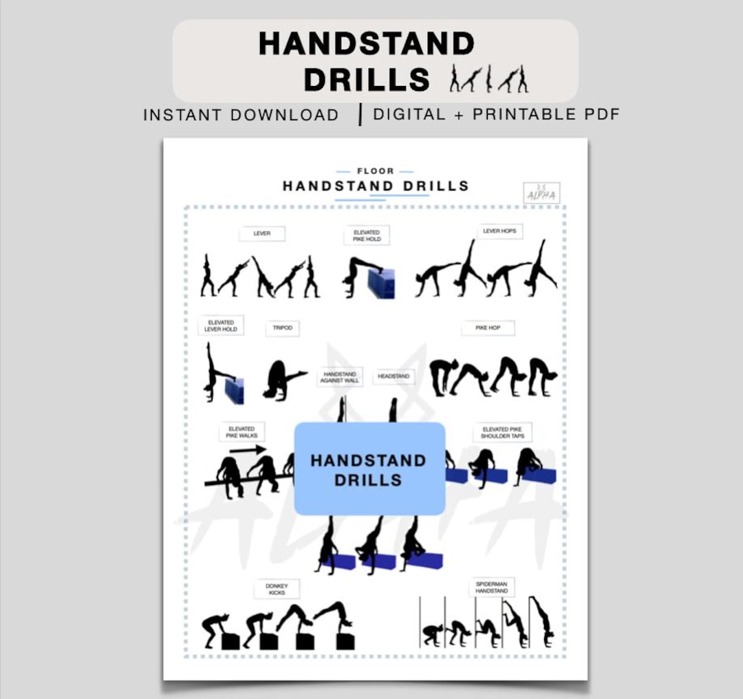 Handstand Drills Printable, Gymnastics Training Sheet, Gymnastics ...