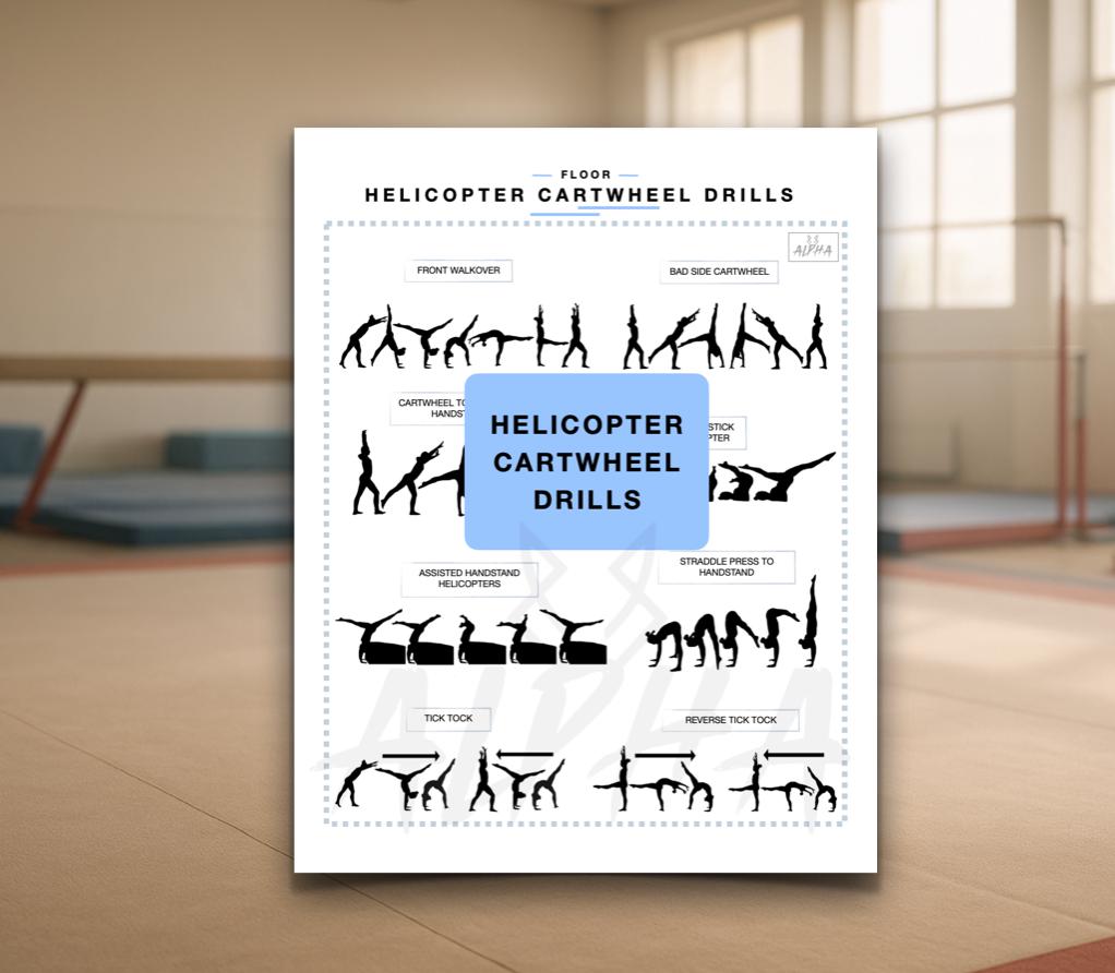 Helicopter Cartwheel Drills Printable, Dancer Training Sheet, Heli ...