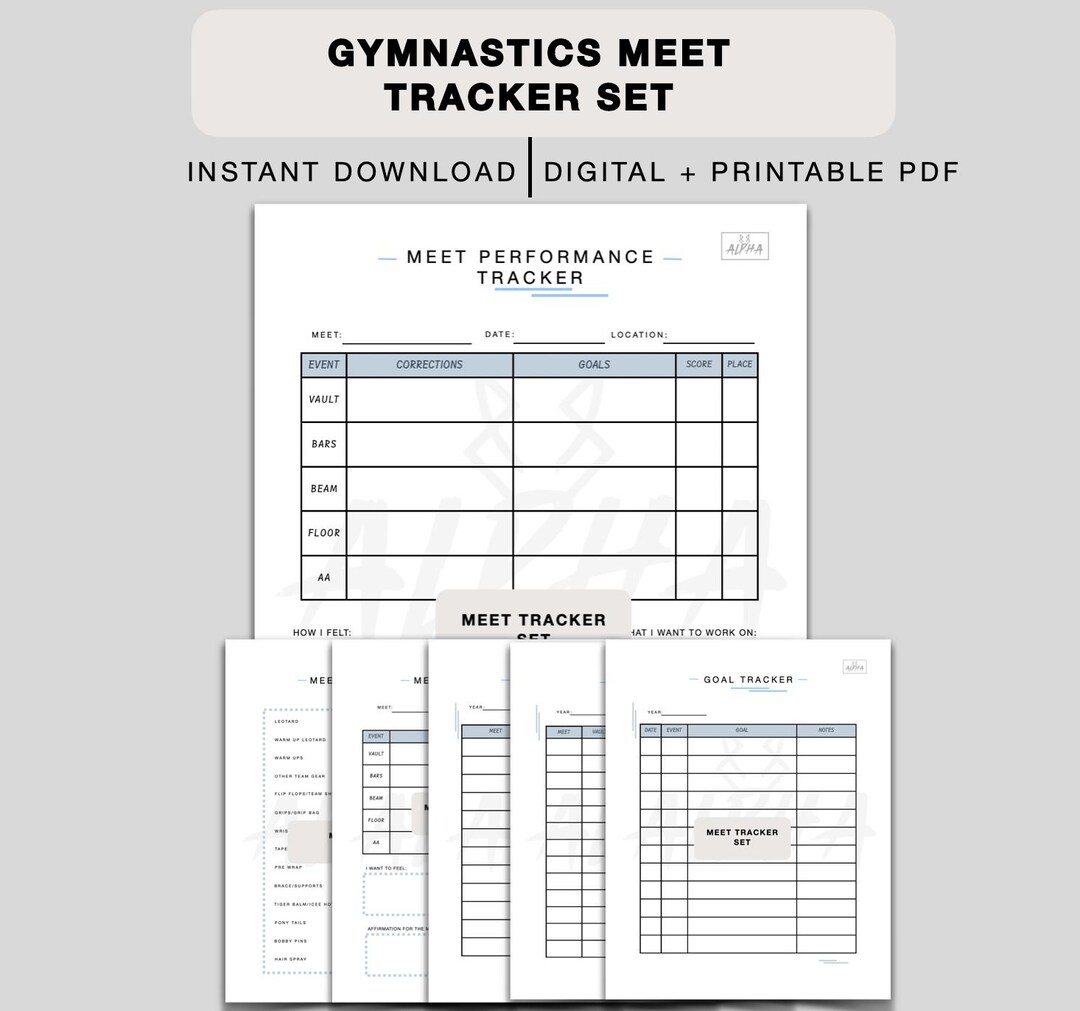 Gymnastics Meet Tracker, Gymnastics Tracker, Gymnastics Journal ...