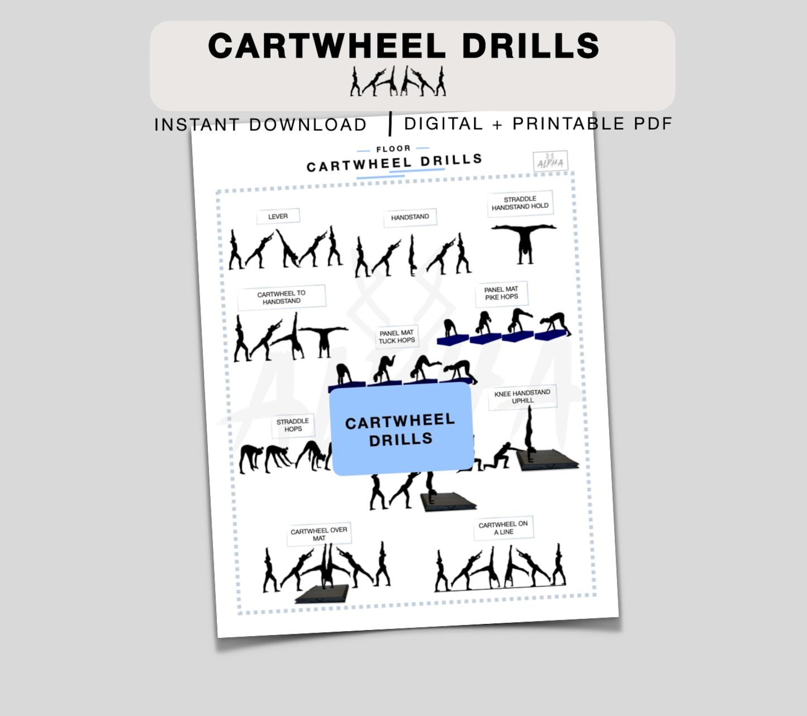 Cartwheel Drills Printable, Gymnastics Training Sheet, Gymnastics ...