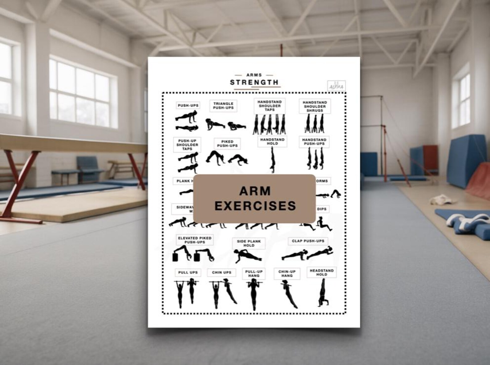 Arm Exercises Sheet, Gymnastics Training Sheet, Gymnastics Conditioning ...