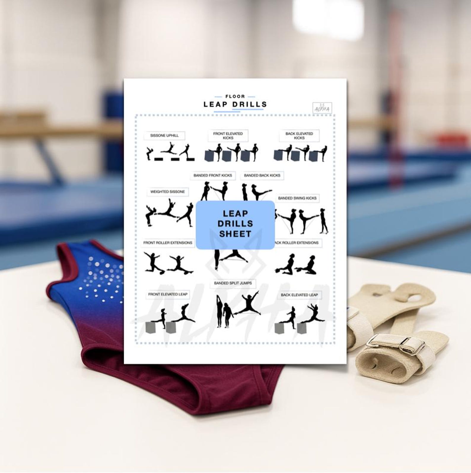 Leap Drills Sheet, Gymnastics Training Sheet, Gymnastics Printable ...