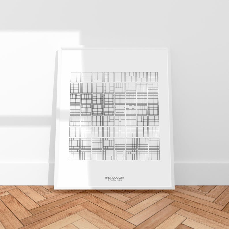 Le Corbusier . the Modulor . Minimal Architecture Illustration ...