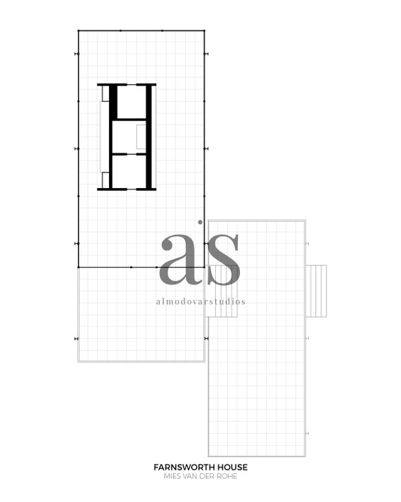 Farnsworth House Plan With Dimensions