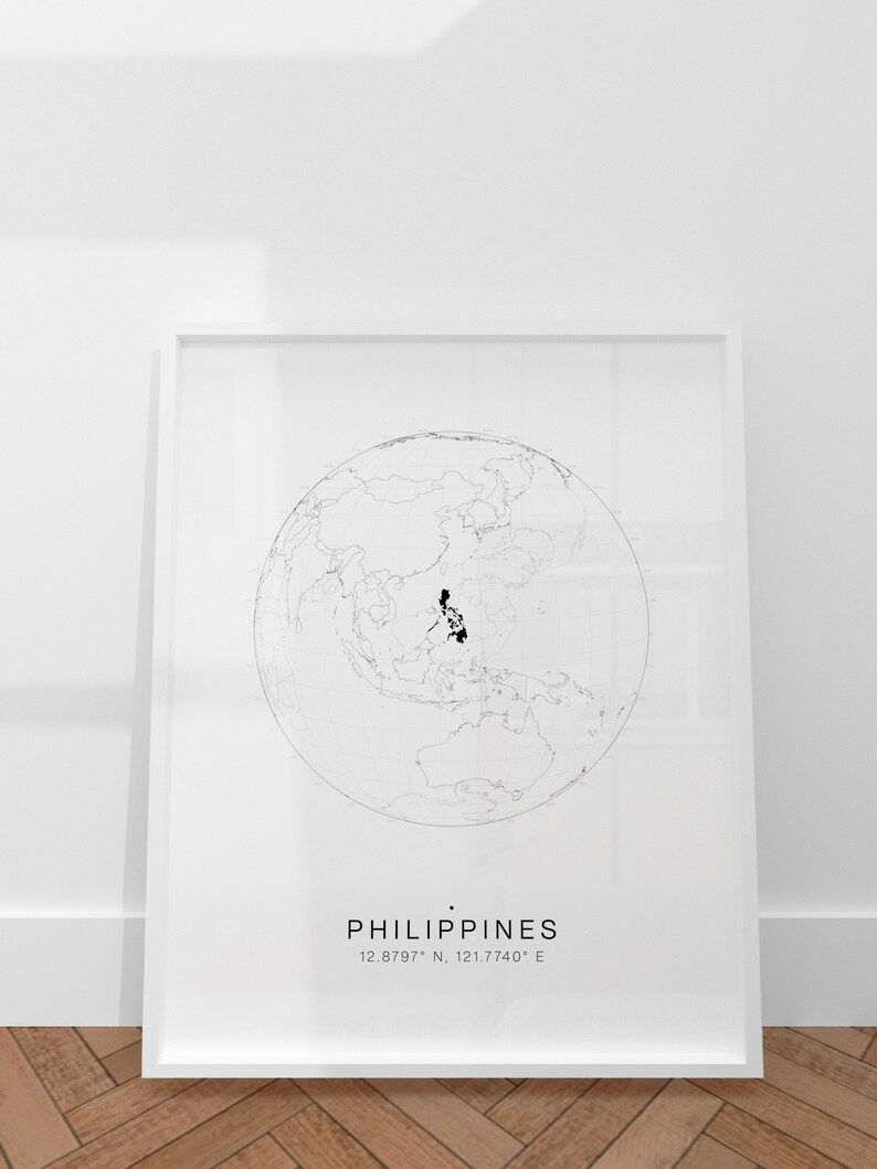 Philippines . Minimalist Map .digital Download - Etsy