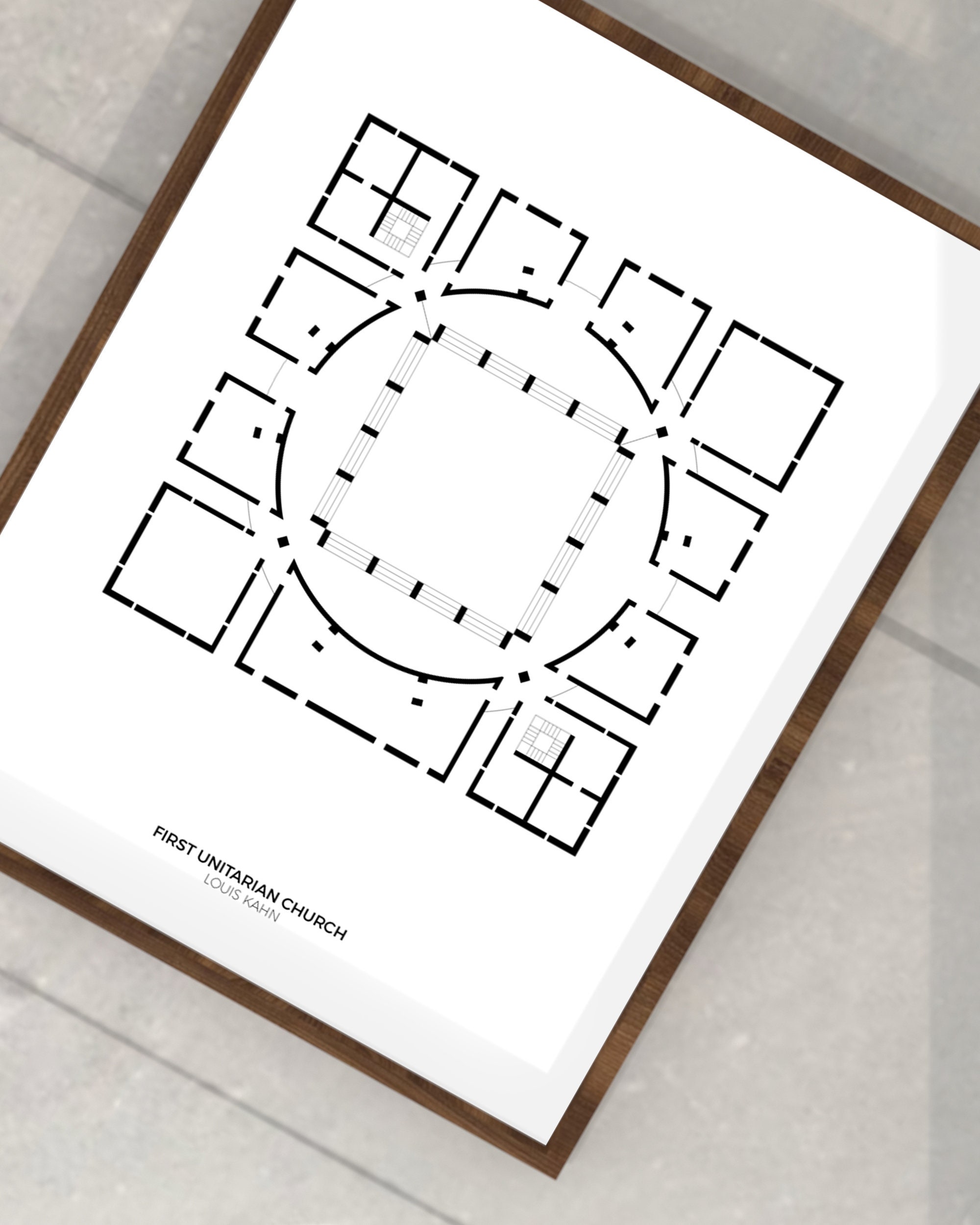 Louis Kahn . First Unitarian Church . Floor Plan . Minimal Architecture ...