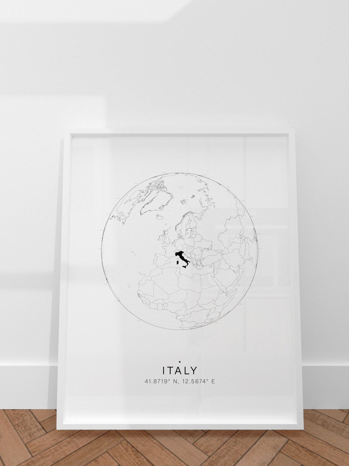 Italy . Minimalist Map . Digital Download - Etsy