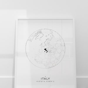 Italy . Minimalist Map . Digital Download - Etsy