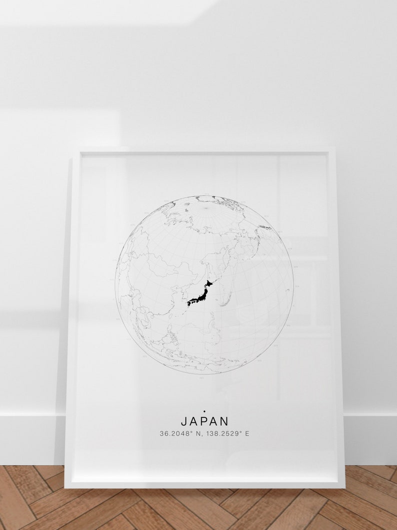Japan . Minimalist Map .digital Download - Etsy