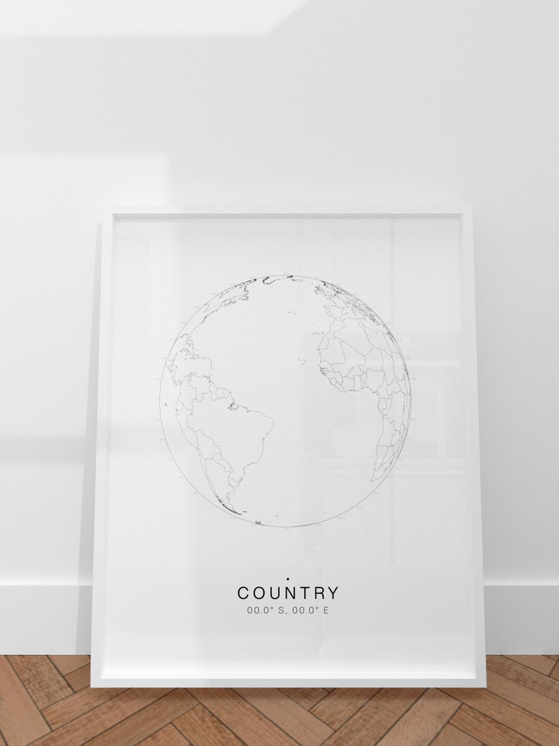 Mapa de país personalizado. Mapa minimalista. Descarga digital - Etsy ...