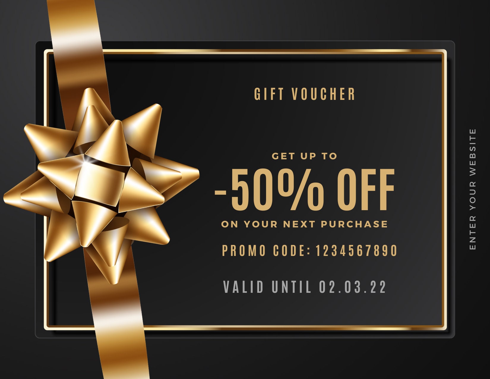 Black & Gold Editable Promo Code Voucher | Black Friday Sale | Template ...
