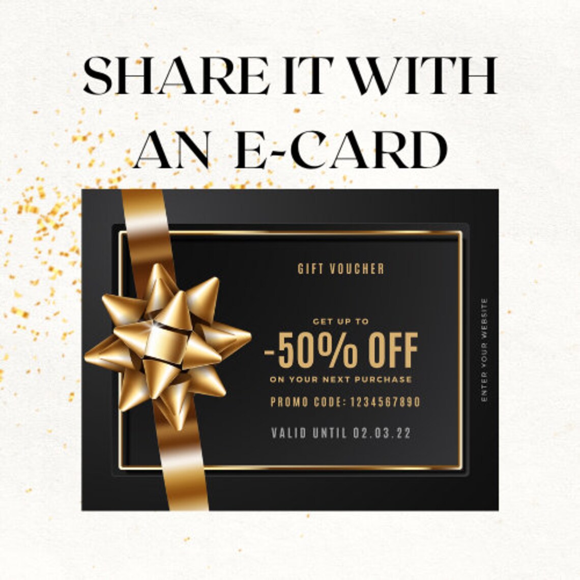 Black & Gold Editable Promo Code Voucher | Black Friday Sale | Template ...