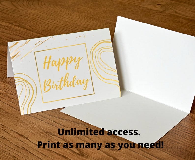 Printable Golden Birthday Card Happy Birthday Card Friend | Etsy