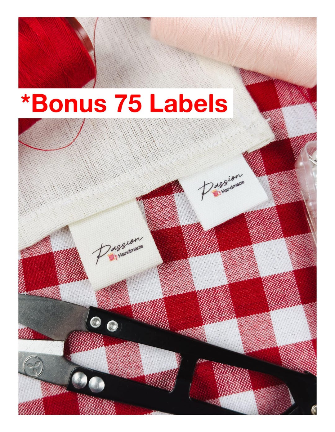 2cm Fold Over Custom Cotton Labels , Labels for Handmade Items ...