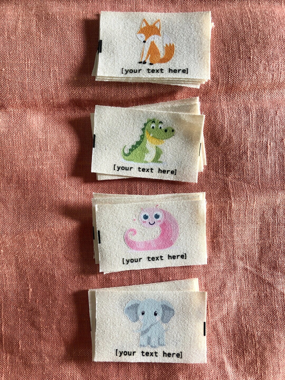 Precut Set of 100 Custom Cotton Labels , Labels for Handmade Items ...