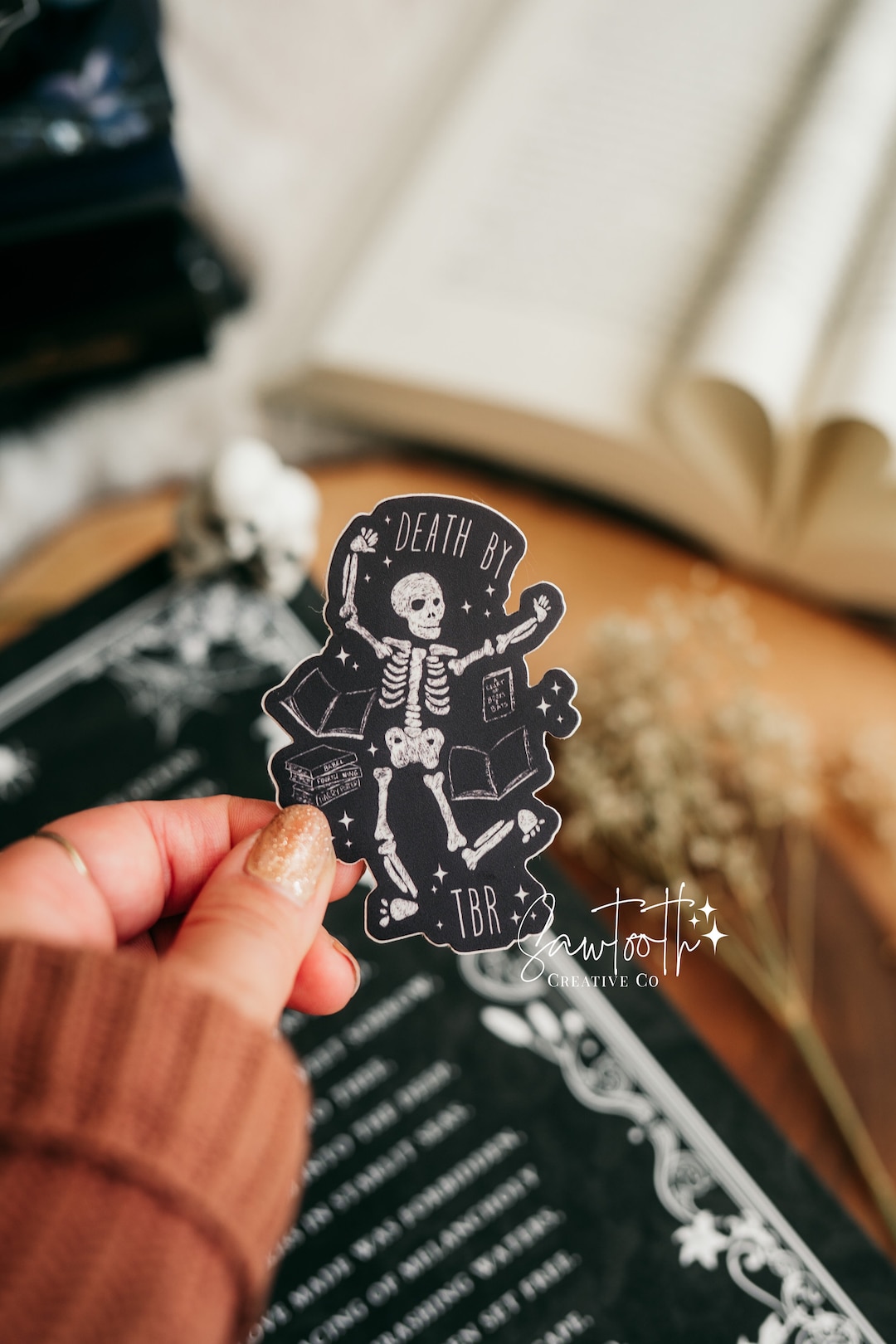 Spooky Book Sticker Bookish Sticker Cauldron & Books - Etsy
